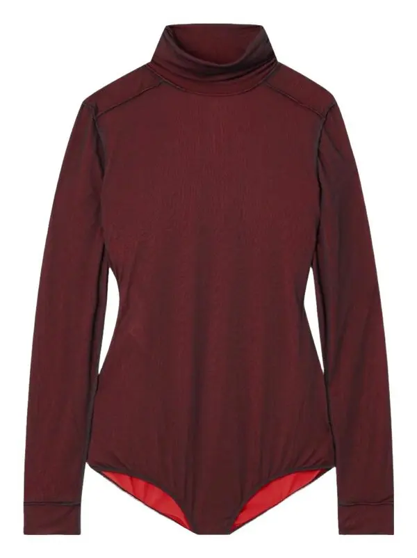 MAISON MARGIELA Layered Jersey Turtleneck Bodysuit - Red