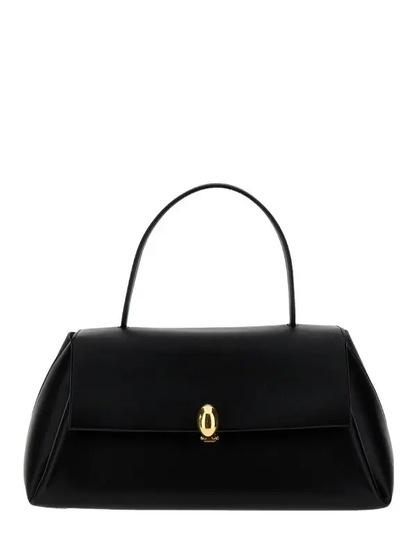 JIL SANDER Foldover Top Handle Bag - Black