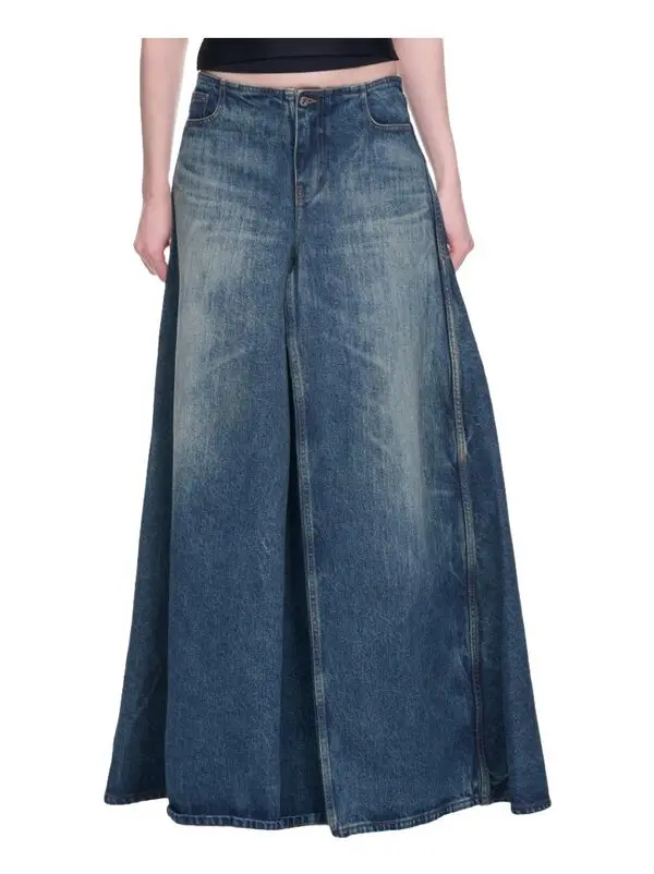 Y/project Denim Maxi Skirt - Blue