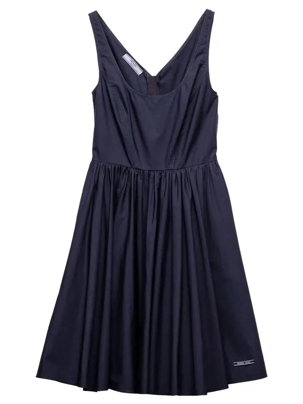 Prada Scoop Neck Sleeveless Mini Dress - Blue