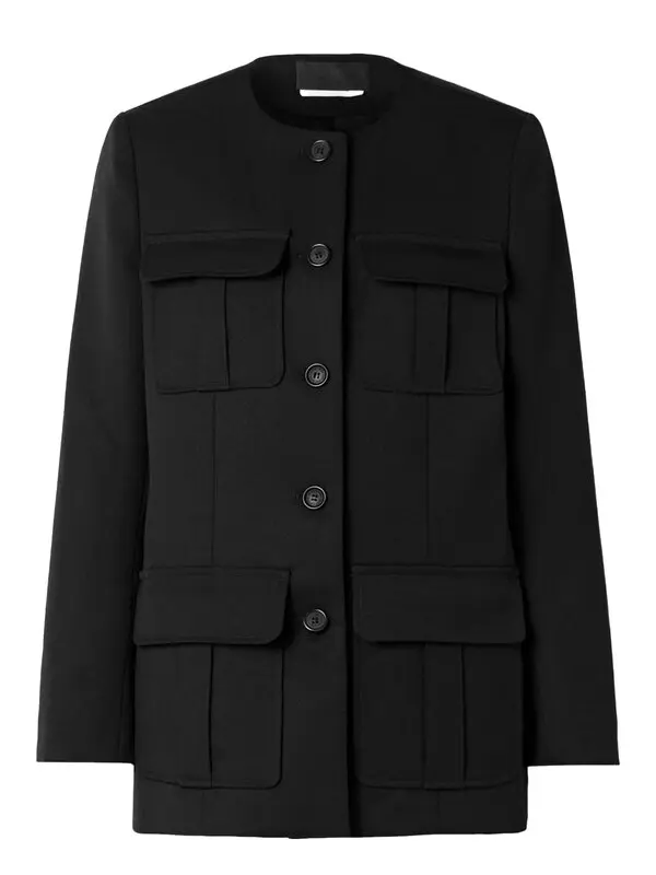 NILI LOTAN Long Sleeve Casual Jacket With Multiple Pockets - Black