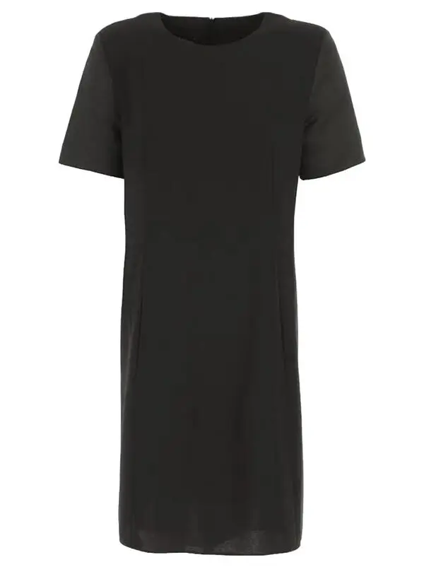 Emporio Armani Round Neck Short Sleeve Dress - Black
