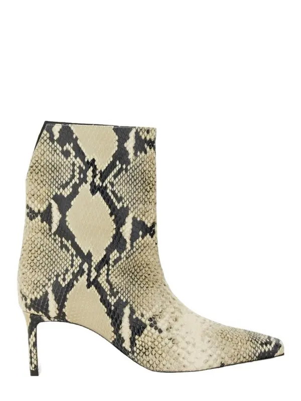 Khaite Embossed Pointed Toe Boots - Nude