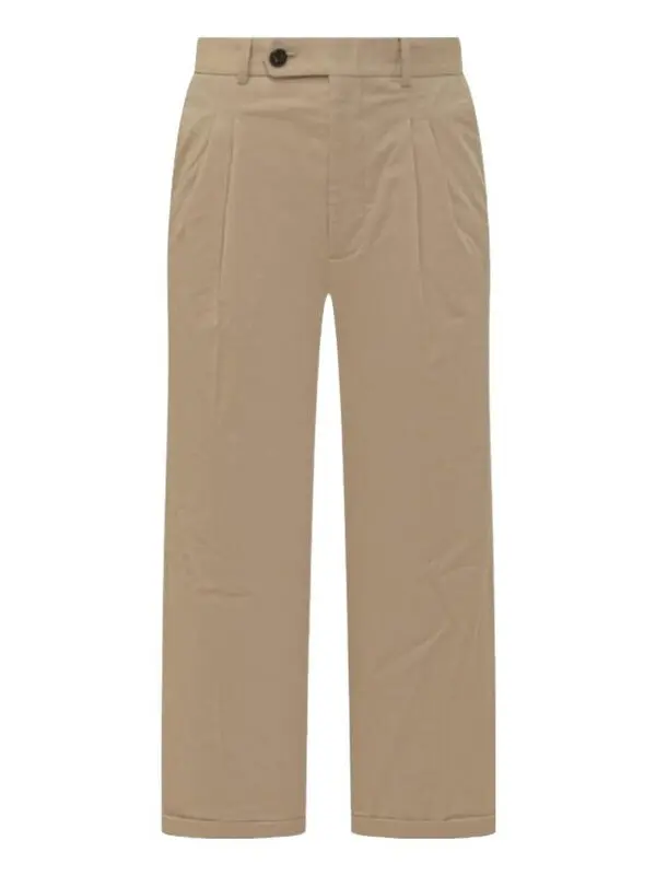 Drole De Monsieur Drôle De Pleated Cropped Trousers - Nude