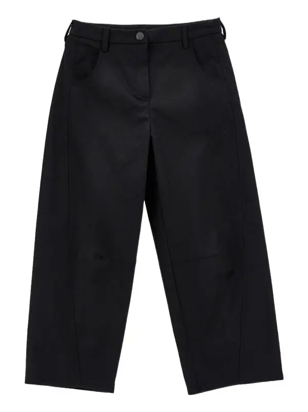 Monnalisa Cotton-blend Straight-leg Trousers - Black