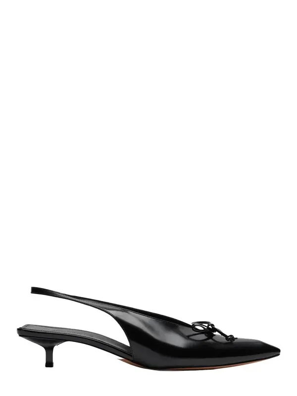 Jacquemus 35mm Bow Detail Slingback Pumps - Black