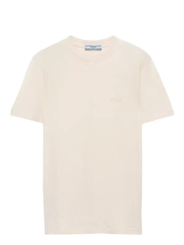 Prada Short-sleeved Crewneck T-shirt - Powder Mist White