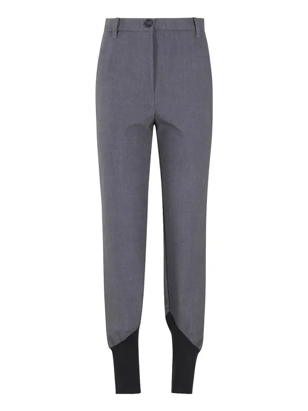 Pinko Panelled Straight-leg Trousers With Jogger Cuffs - Grey