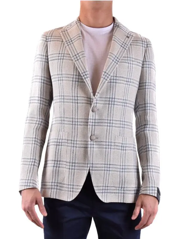 Tagliatore Check-print Single-breasted Blazer - Gray