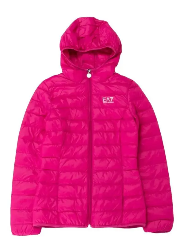 EA7 Quilted Down Jacket With Hood - Pink