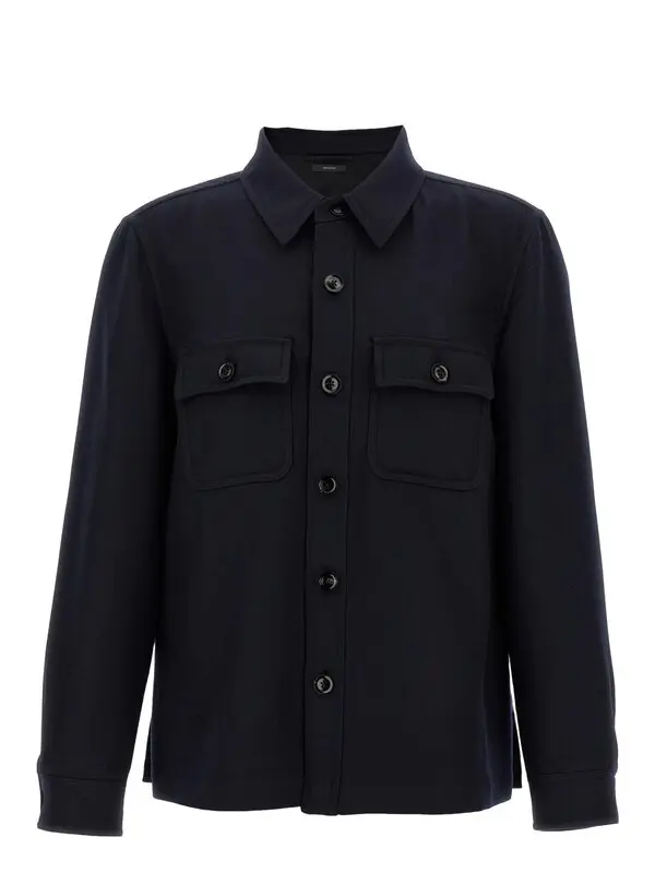 TOM FORD Button-down Flap-pocket Shirt Jacket - Blue