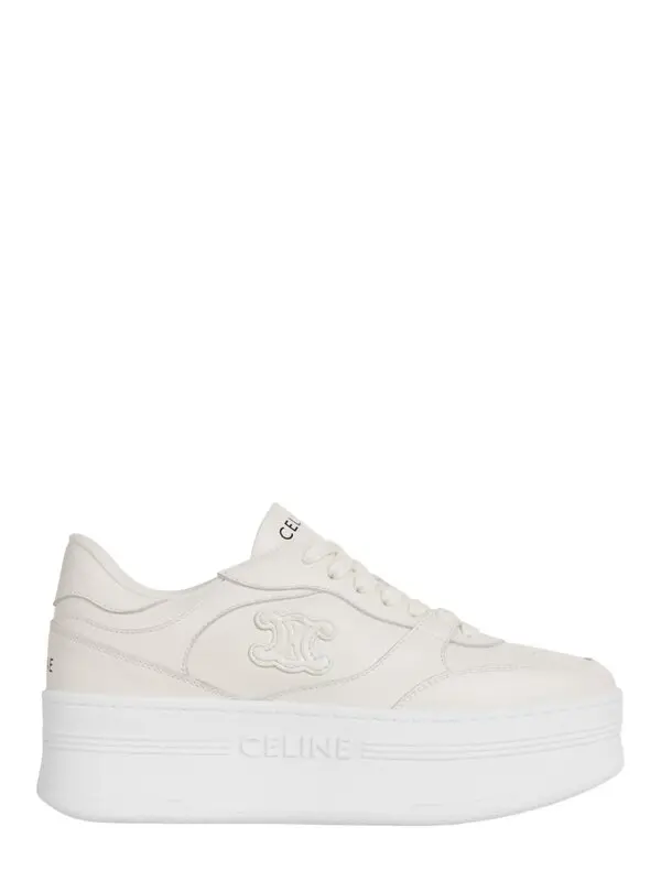 Celine Calfskin Block Wedge Sneakers - Fluorescent White