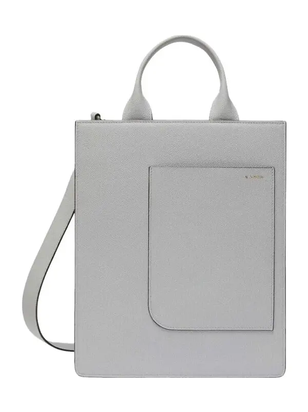 VALEXTRA Square Top Handle Mini Bag - Gray