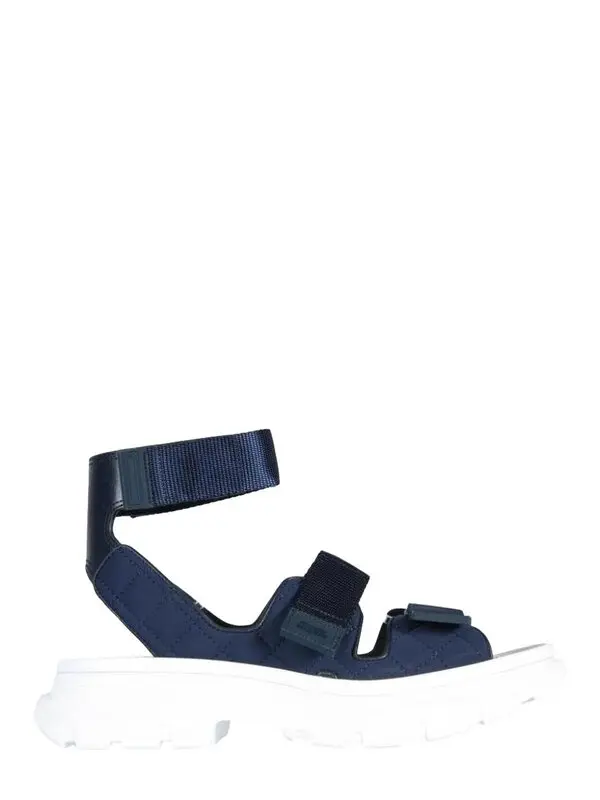 Alexander McQueen Open Toe Touch Strap Sandals - Blue