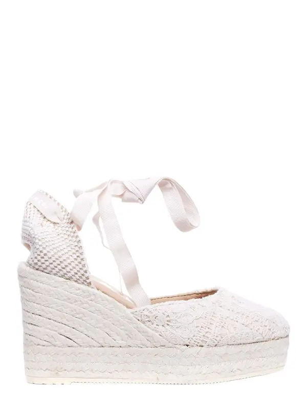 Manebí Yucatán Crochet Wedge Espadrilles - White