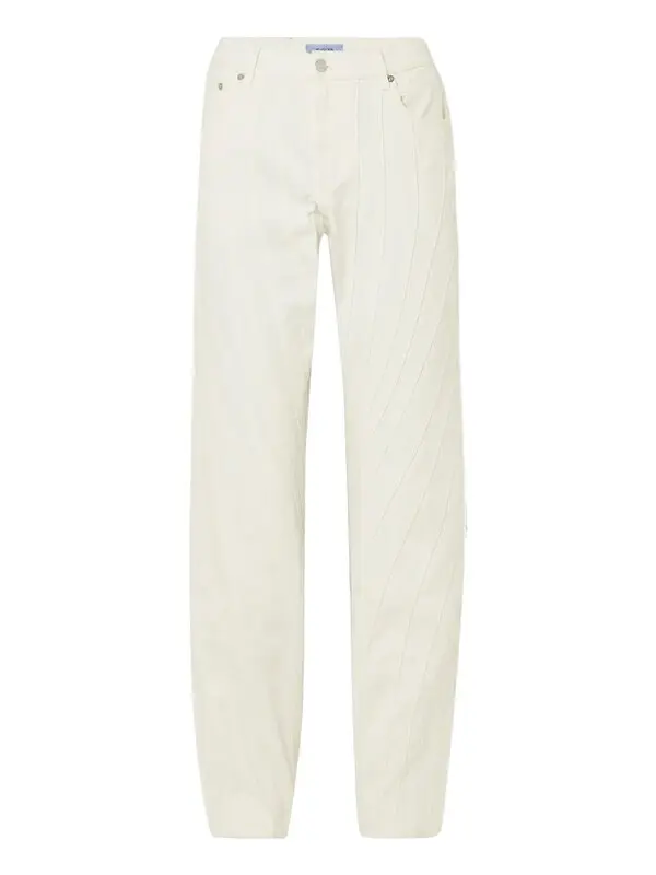 MUGLER Patchwork Straight-leg Jeans - White