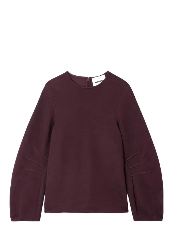 JIL SANDER Pleated Sleeve Woven Shirt - Red