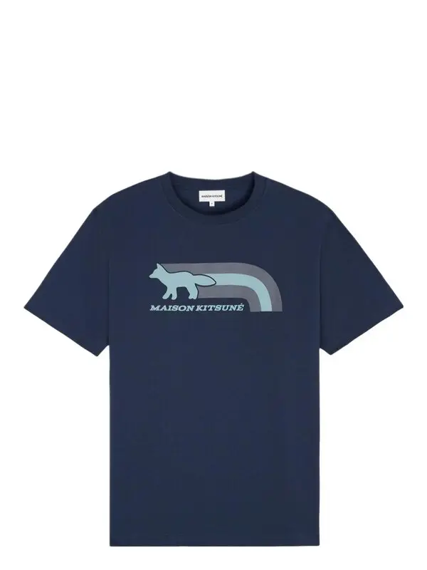 Maison Kitsuné Bold Fox Head Patch Comfort T-shirt - Blue