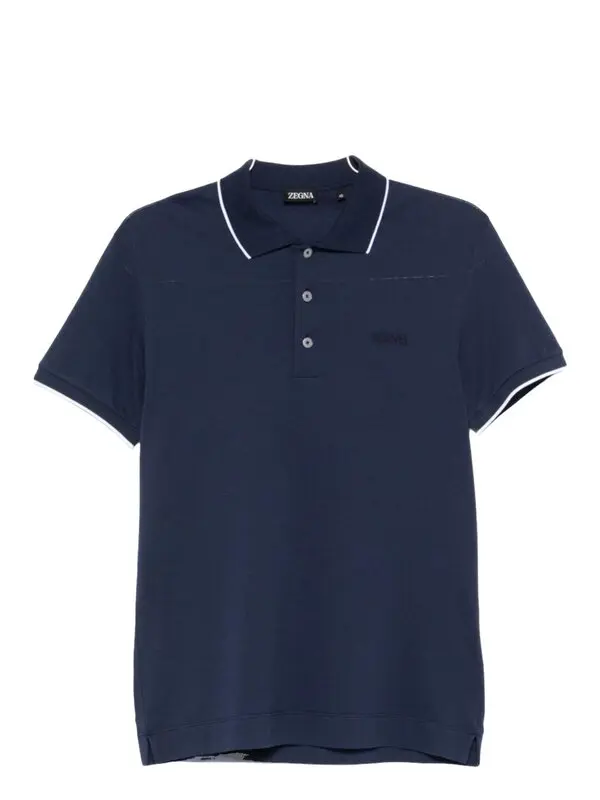 Zegna Polo Logo - Blue
