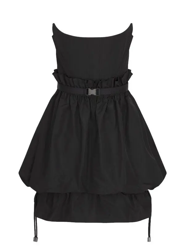Dior Silk Damask Bustier Dress With Belt - Black