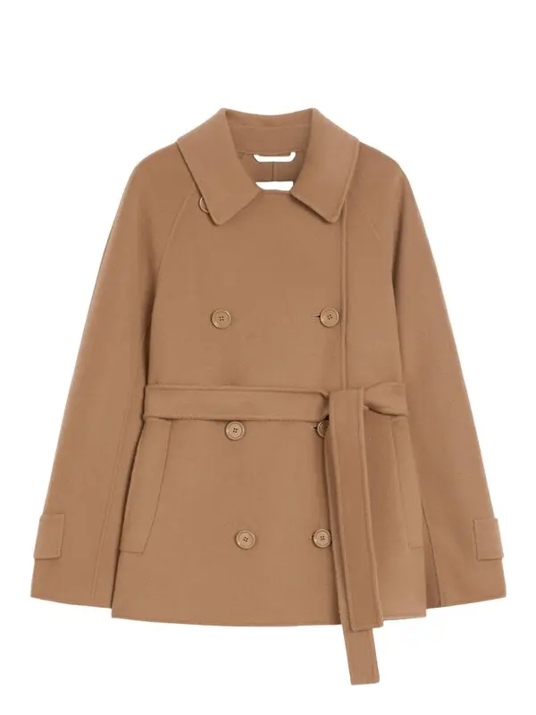 Max Mara Louis Double-breasted Belted Jacket - Camel