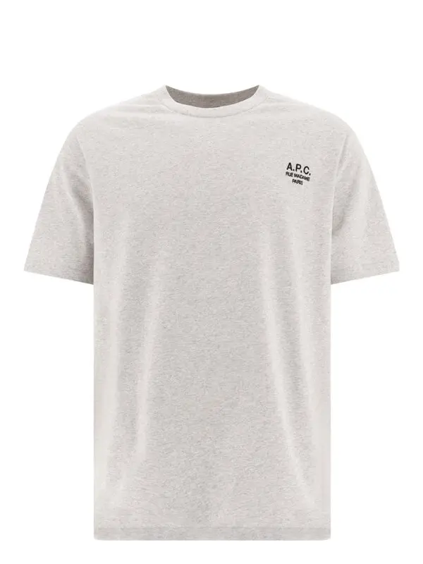 A.p.c. Logo Embroidered Crewneck T-shirt - Grey