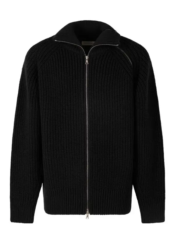 Dries Van Noten Long Sleeve Zip Sweater - Black