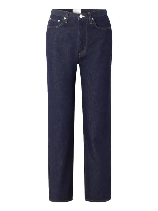 Loulou De Saison Jude Organic High-rise Straight-leg Jeans - Dark Denim