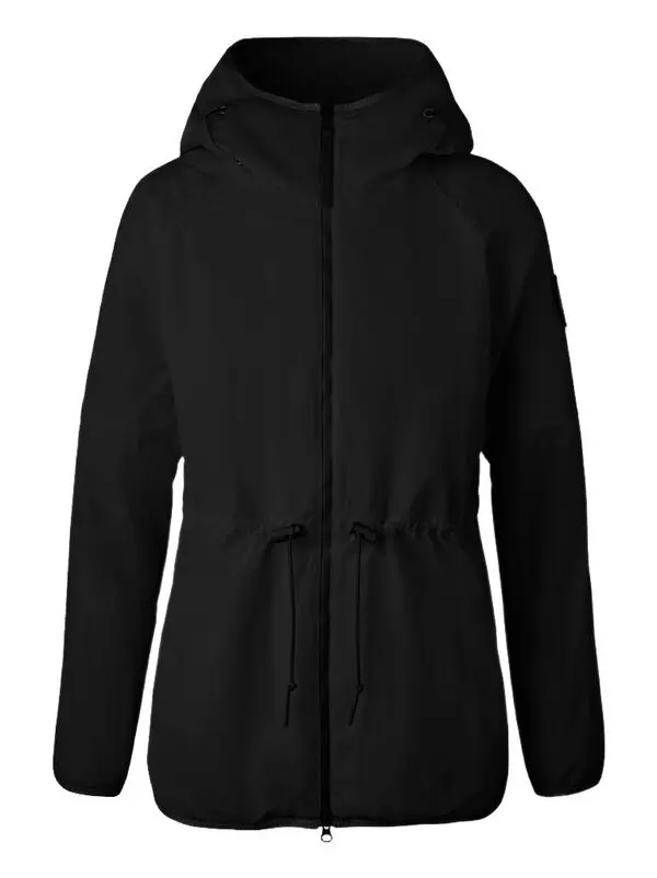 Canada Goose Lundell Hooded Windbreaker Jacket With Drawstring Waist - Black