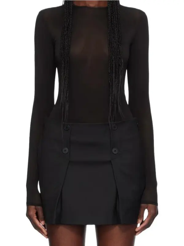 Wardrobe.NYC Crewneck Long-sleeve Jumpsuit - Black