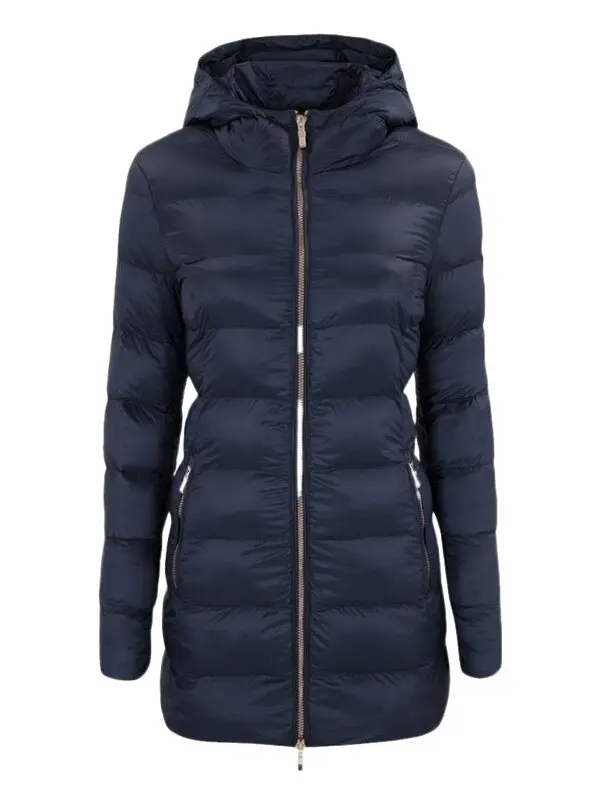EA7 Logo Hooded Down Jacket - Black