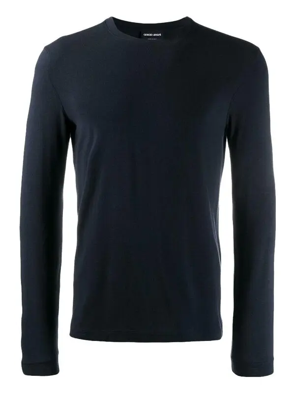 Giorgio Armani Crewneck Long-sleeved T-shirt - Black