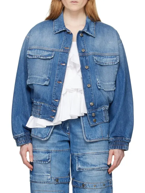MSGM Denim Jacket With Flap Pockets - Blue