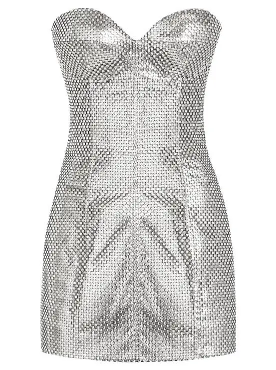 Dolce & Gabbana Strapless Mini Dress - Silver
