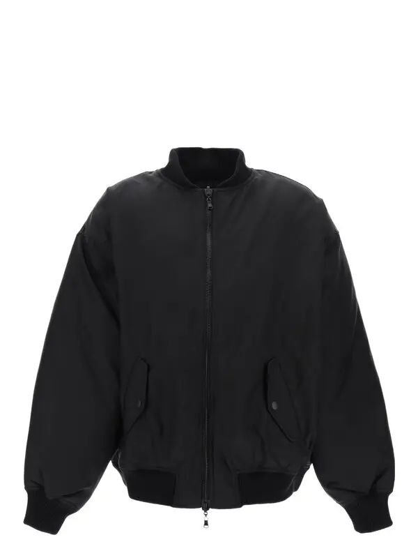 Wardrobe.NYC Quilted Reversible Bomber Jacket - Black
