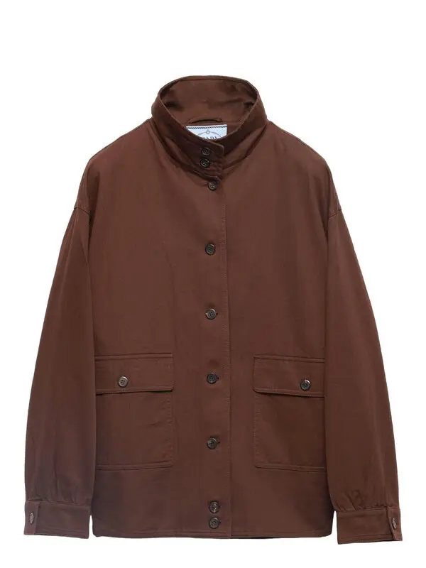 Prada Long Sleeve Button-up Jacket - Cocoa Brown