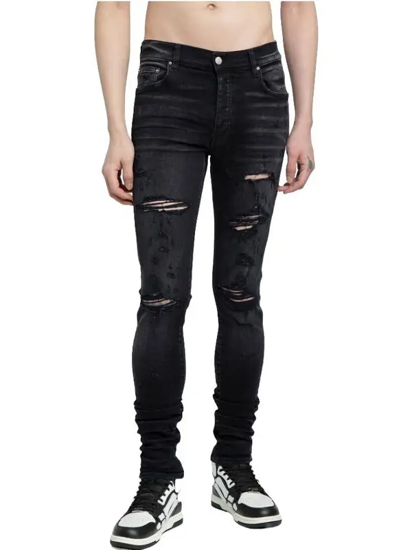 Amiri Distressed Skinny Jeans - Black