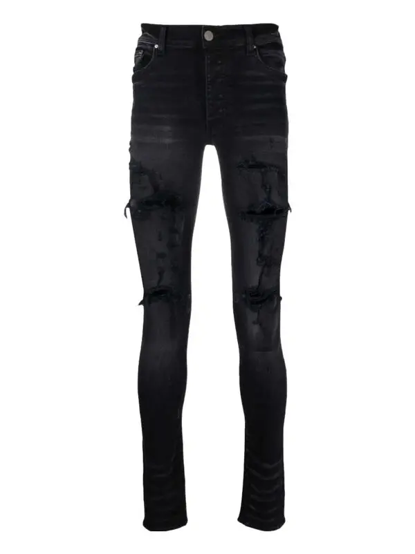 Amiri Distressed Skinny Jeans - Black