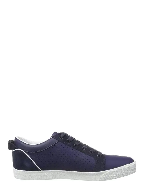 Emporio Armani Leather And Suede Lace-up Sneakers - Black