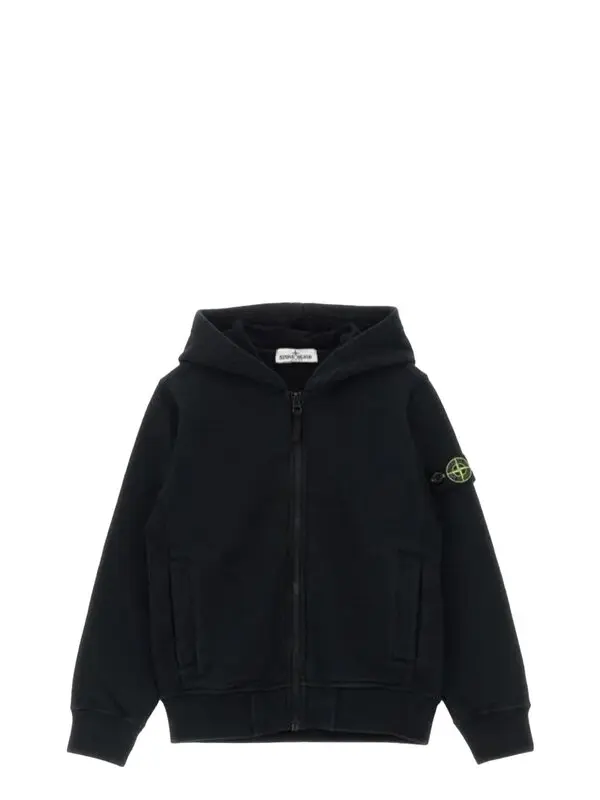 Stone Island Hooded Zip-up - Black