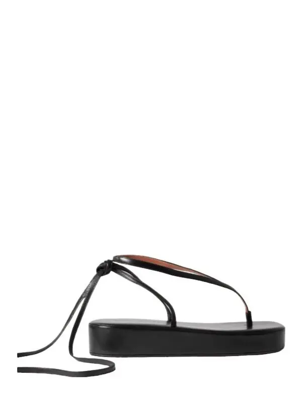 Amina Muaddi Buckle Platform Sandals - Black
