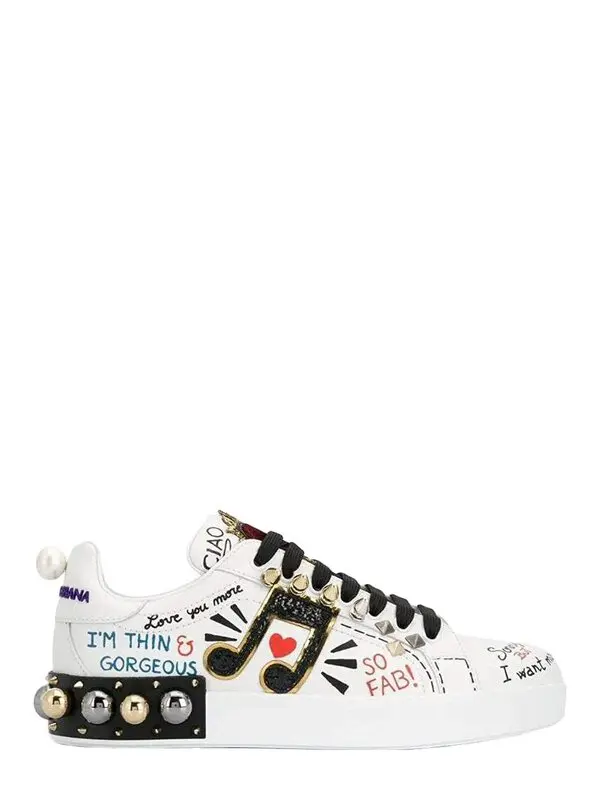 Dolce & Gabbana Logo Appliqué "portofino" Sneakers - White