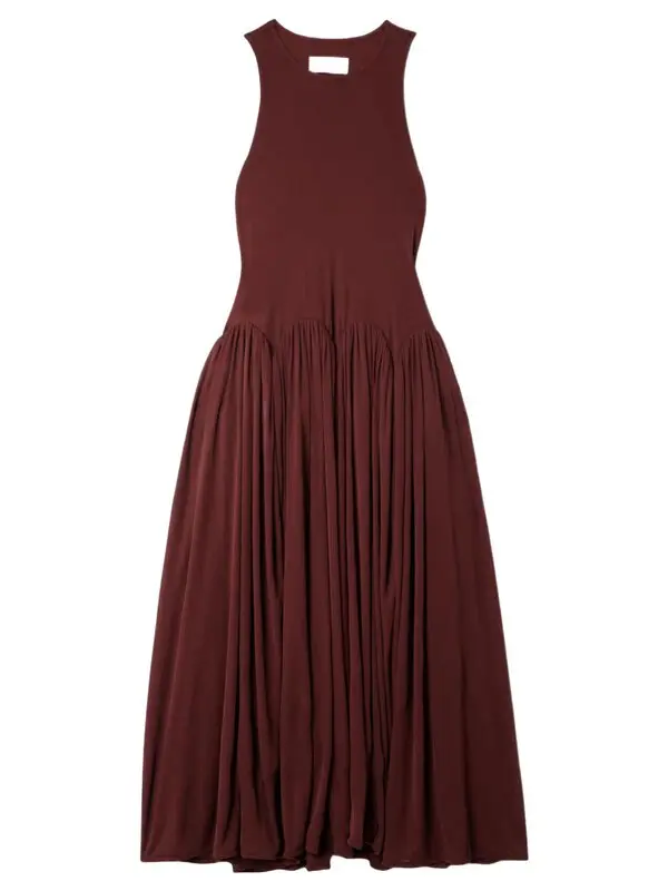 16Arlington Sleeveless Gathered Dress - Brown