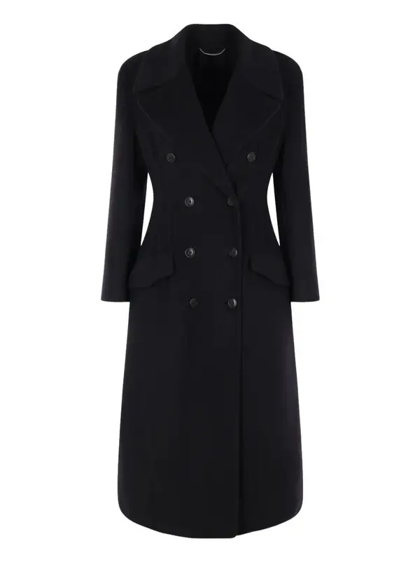 Ermanno Scervino Double-breasted Wool Coat - Black