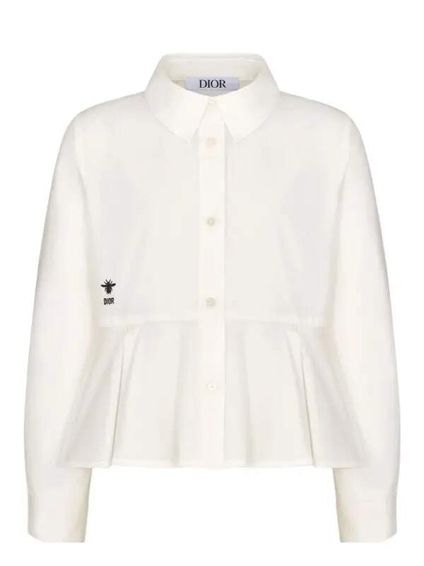 Dior Peplum Embroidered Shirt - White