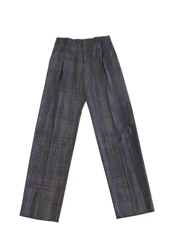 Versace Striped Pleated Trousers - Black