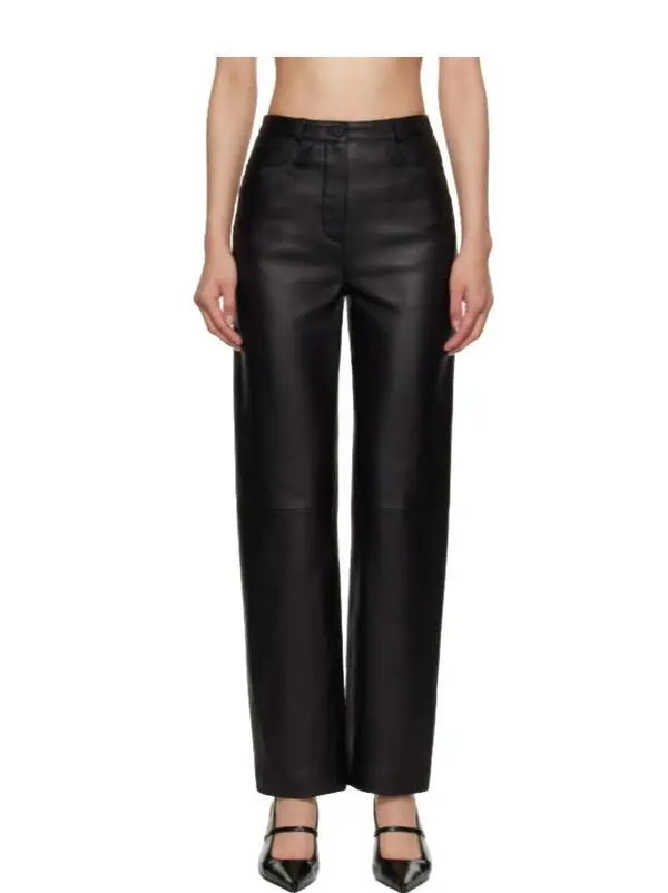 Loulou De Saison Cobe Straight-leg Pants - Black