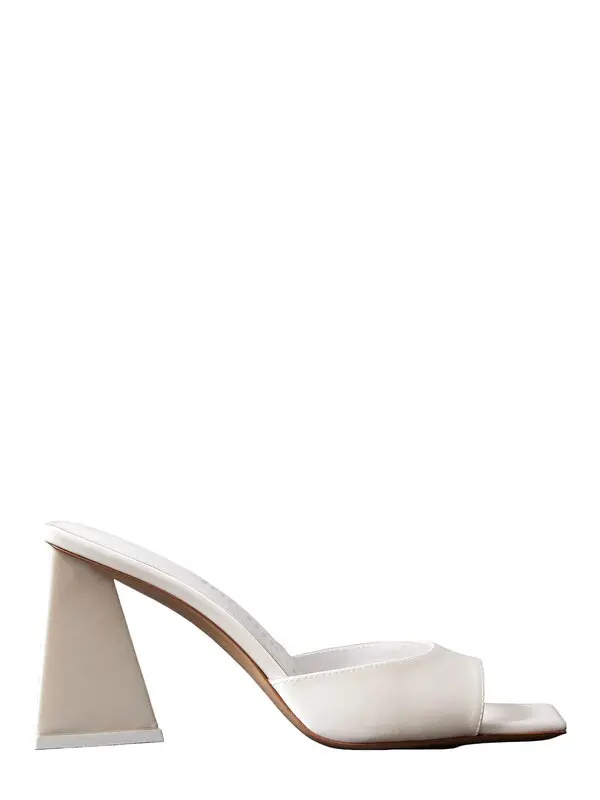 Attico Devon Satin Mules - White