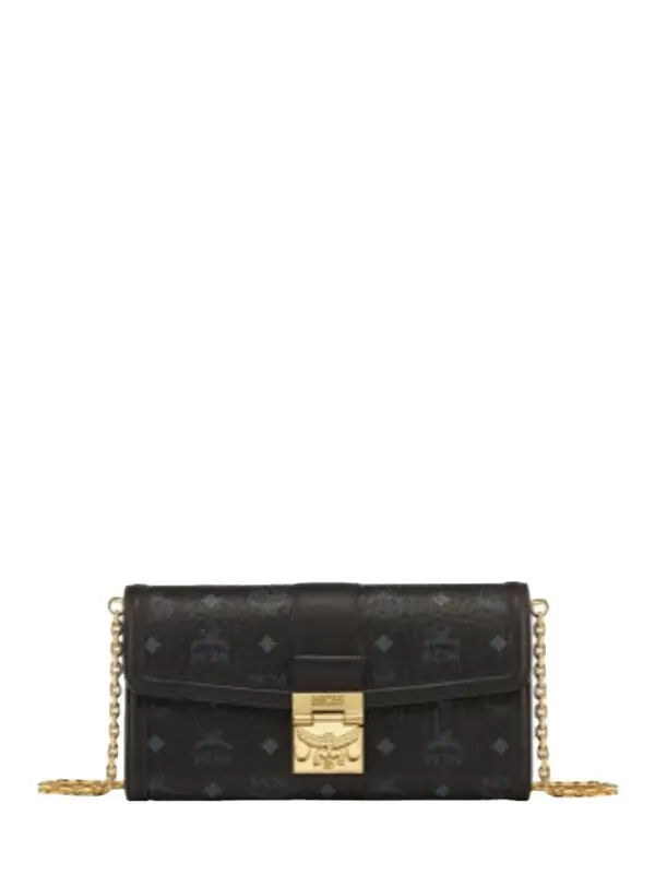 Mcm Tracy Chain-linked Large Wallet - Black