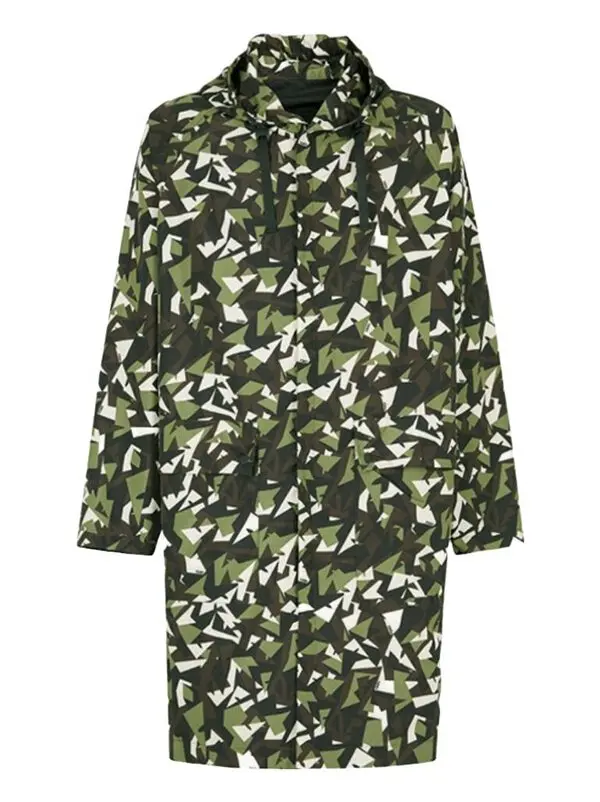 Fendi Medium And Long Style Camouflage Hooded Casual Jacket - Green